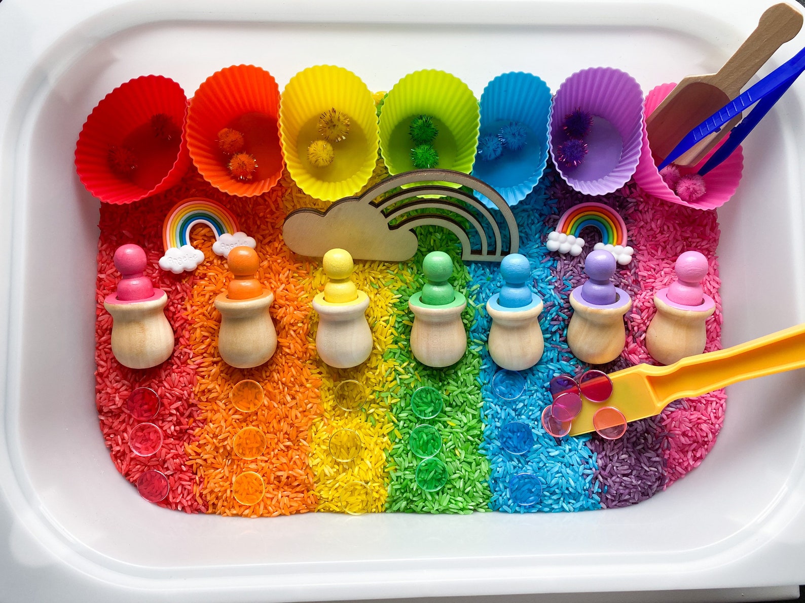 Rainbow Sensory Bin | Etsy
