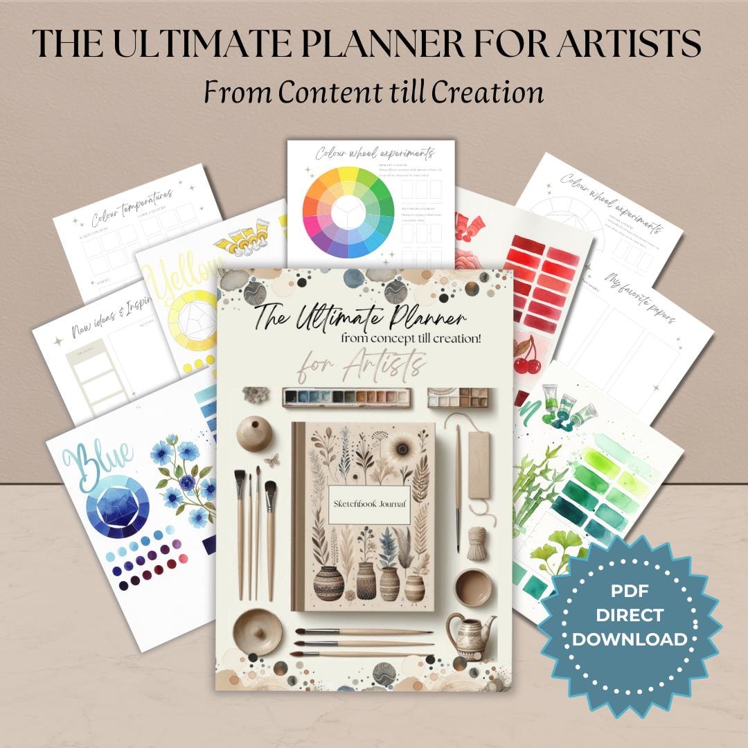 A4 Artist Planner – Art Journal Workbook – Color Swatch Book + Color ...