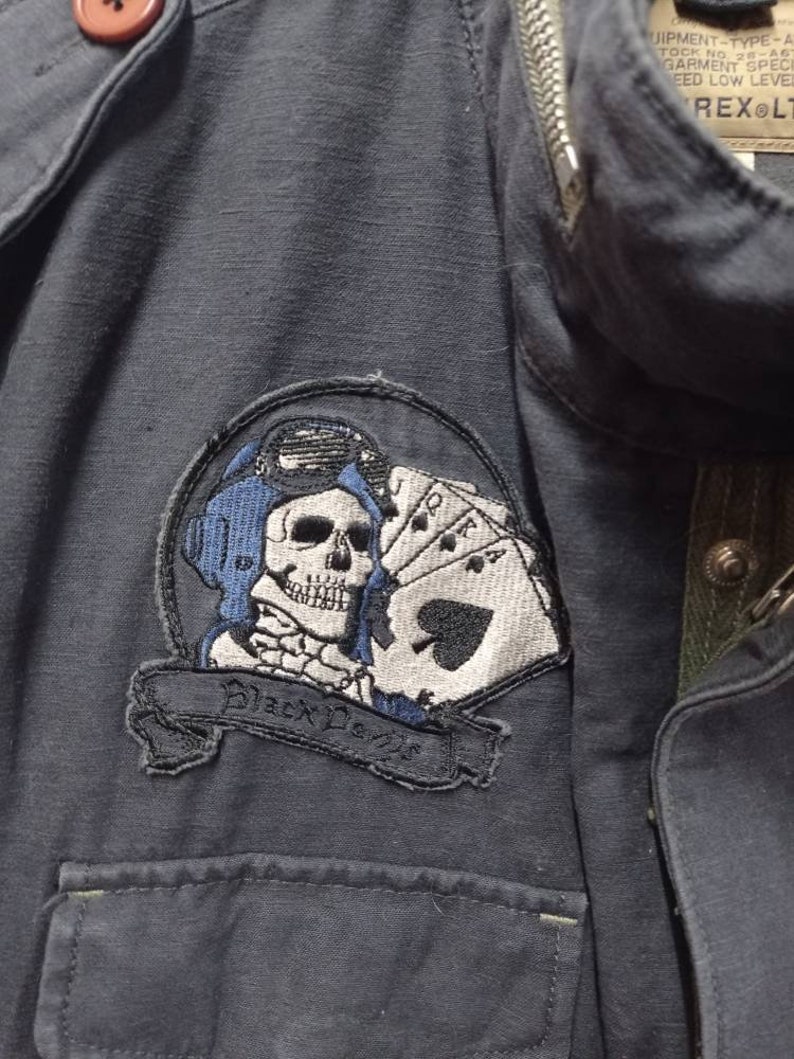 Vintage Avirex Black Devils Army Jacket Parka Rare Design - Etsy