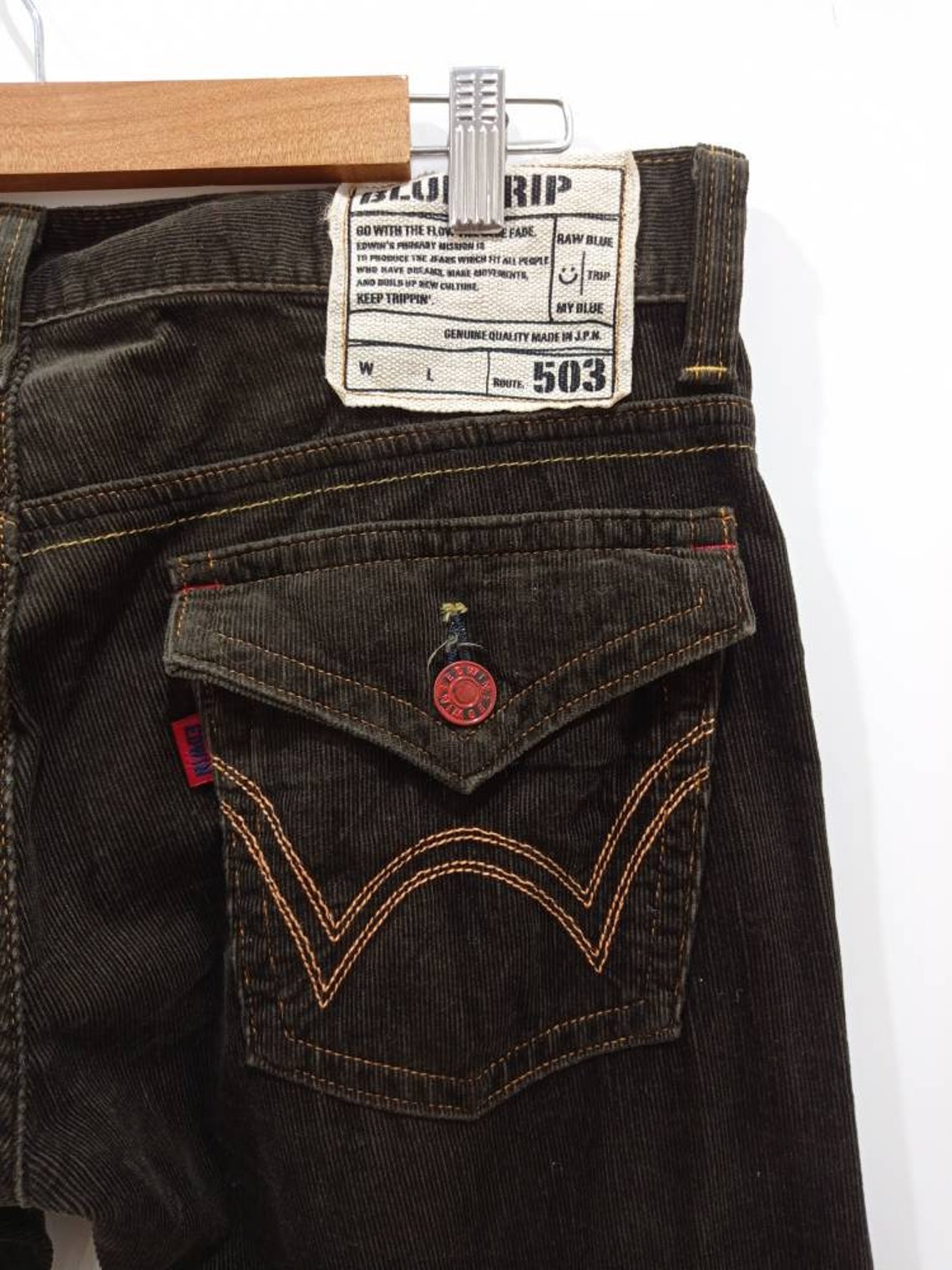 Vintage Corduroy Edwin Jeans Pants Streetwear Size 36 | Etsy