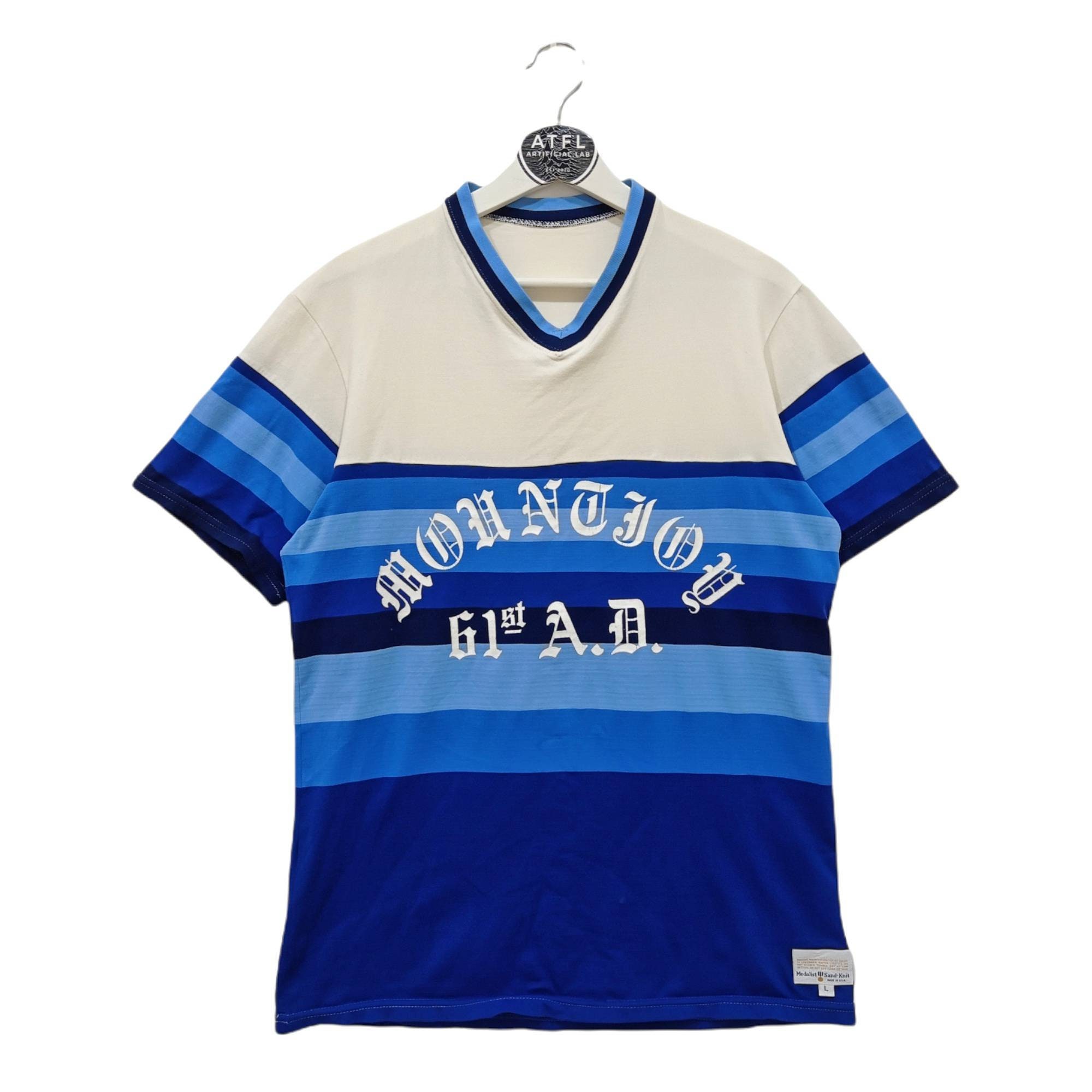 Vintage 80s Medalist Sand Knit Stripes Shirts Streetwear T Shirt Size L - Etsy