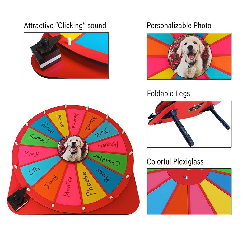 Red 20 Prize Wheel Wooden Spin the Wheel Game Large Prize Wheel ...