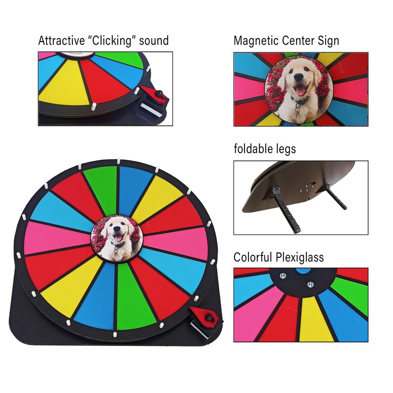 Black 20 Prize Wheel Wooden Spin the Wheel Game Large Prize Wheel ...