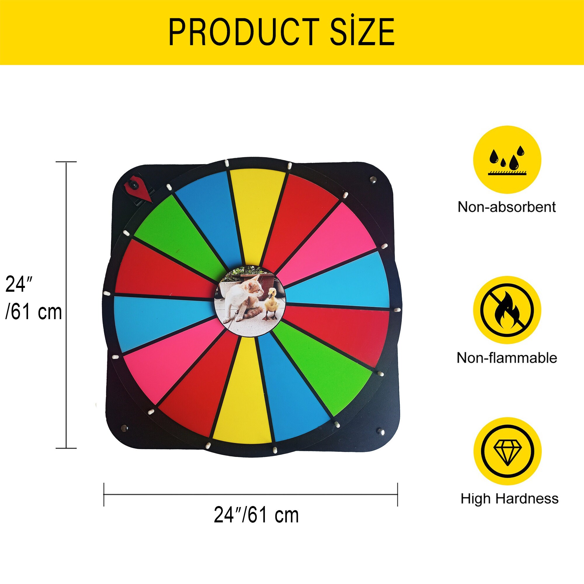 Black 24 Wall Mount Prize Wheel Wall Mount Large Wheel Spin the Wheel ...