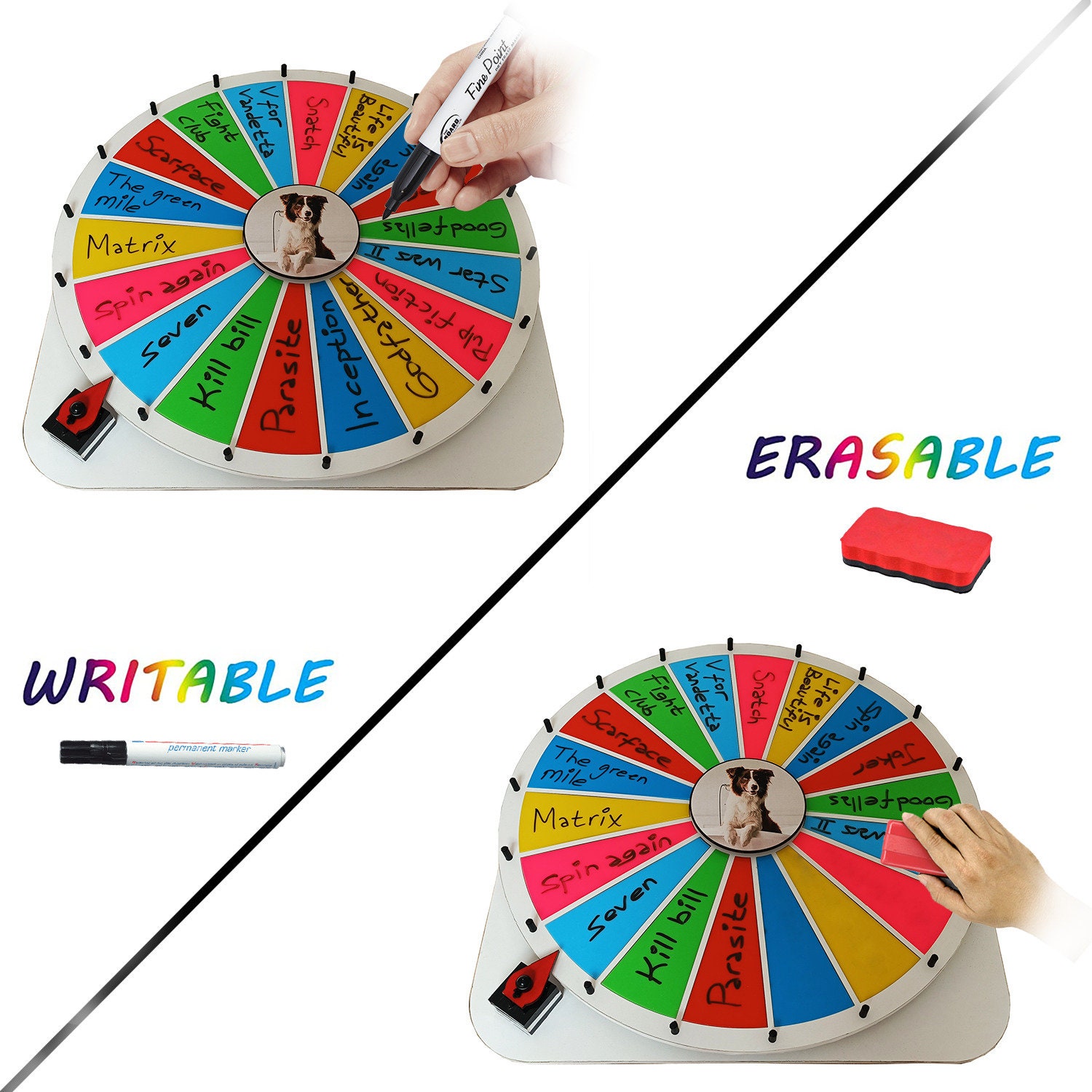 White 24 Prize Wheel Wooden Spin the Wheel Game Large Prize Wheel ...