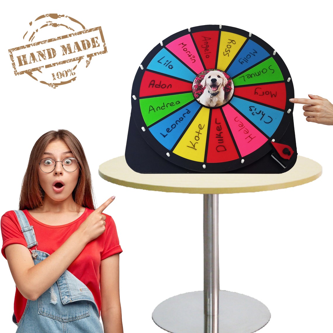 Black 20 Prize Wheel Wooden Spin the Wheel Game Large Prize Wheel ...