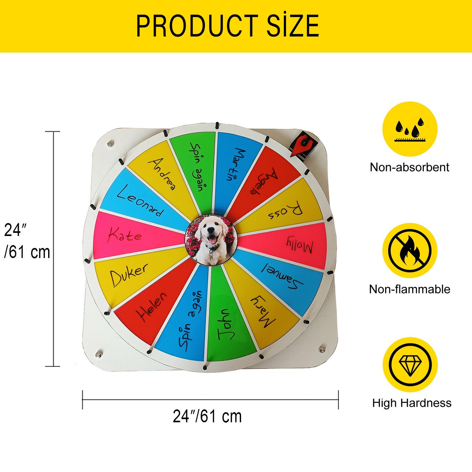 White 24 Wall Prize Wheel Wall Mount Large Prize Wheel Spin the Wheel ...