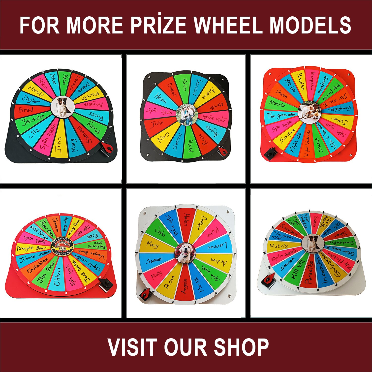 White 24 Wall Prize Wheel Wall Mount Large Prize Wheel Spin the Wheel ...