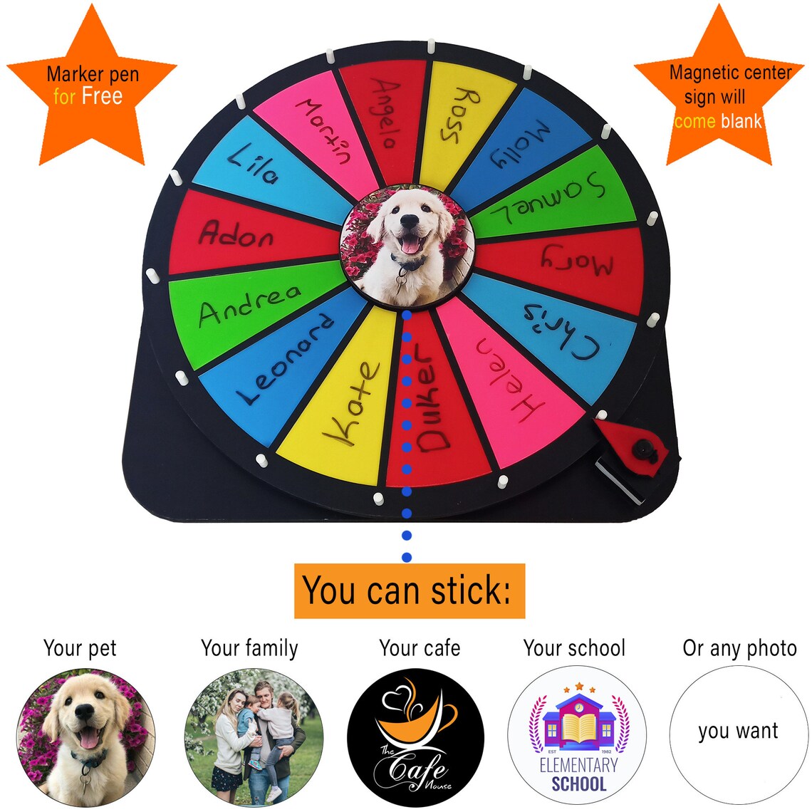 Black 20 Prize Wheel Wooden Spin the Wheel Game Large Prize Wheel ...