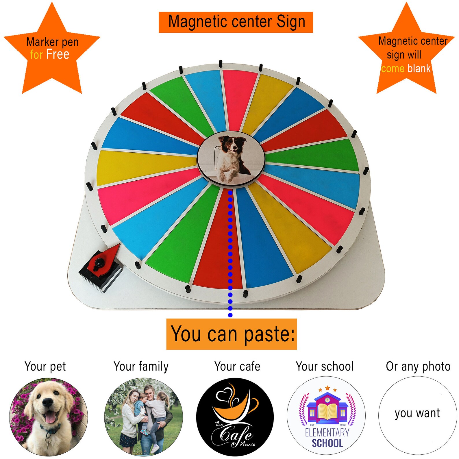 White 24 Prize Wheel Wooden Spin the Wheel Game Large Prize Wheel ...