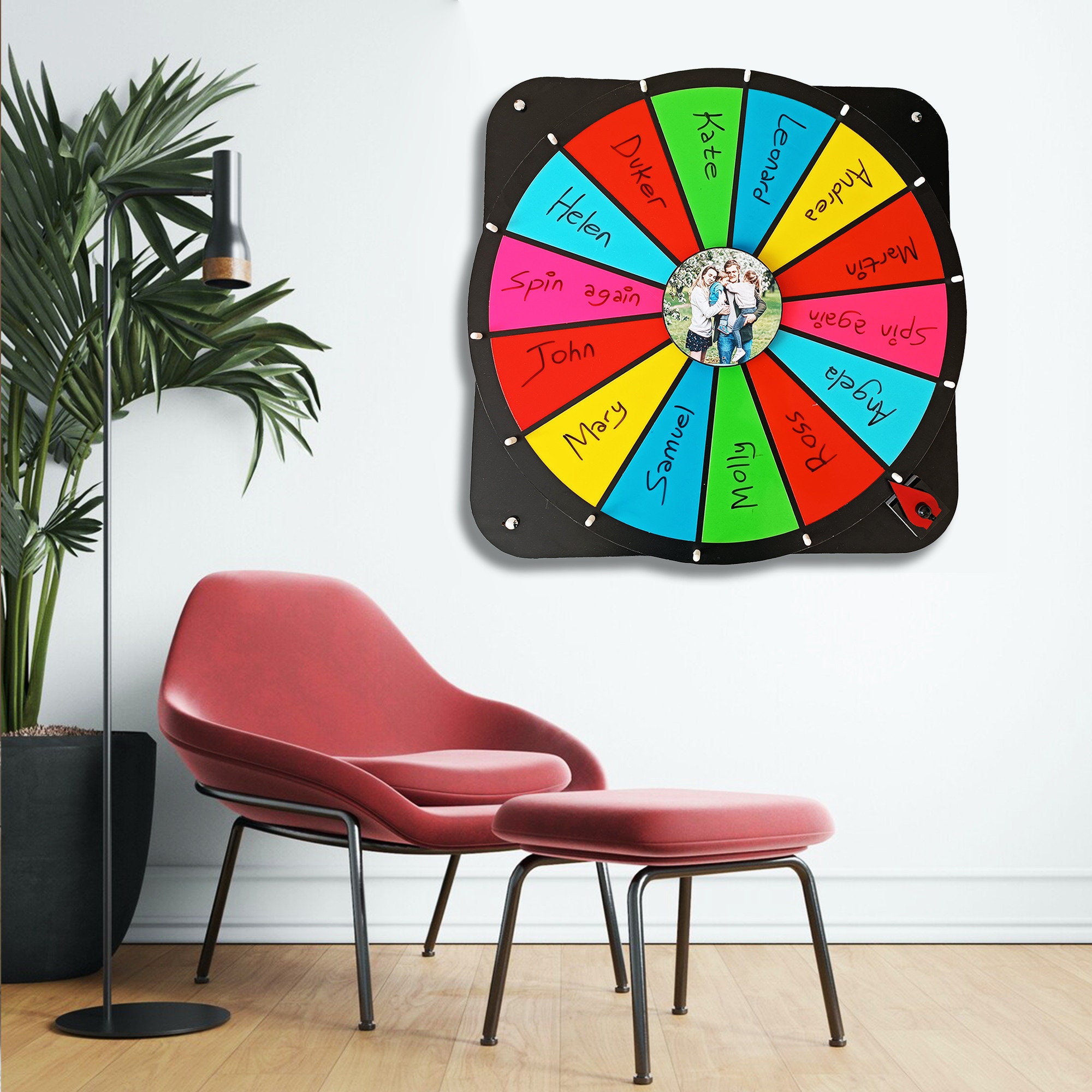 Black 24 Wall Mount Prize Wheel Wall Mount Large Wheel Spin the Wheel Game Wall Games Branded ...