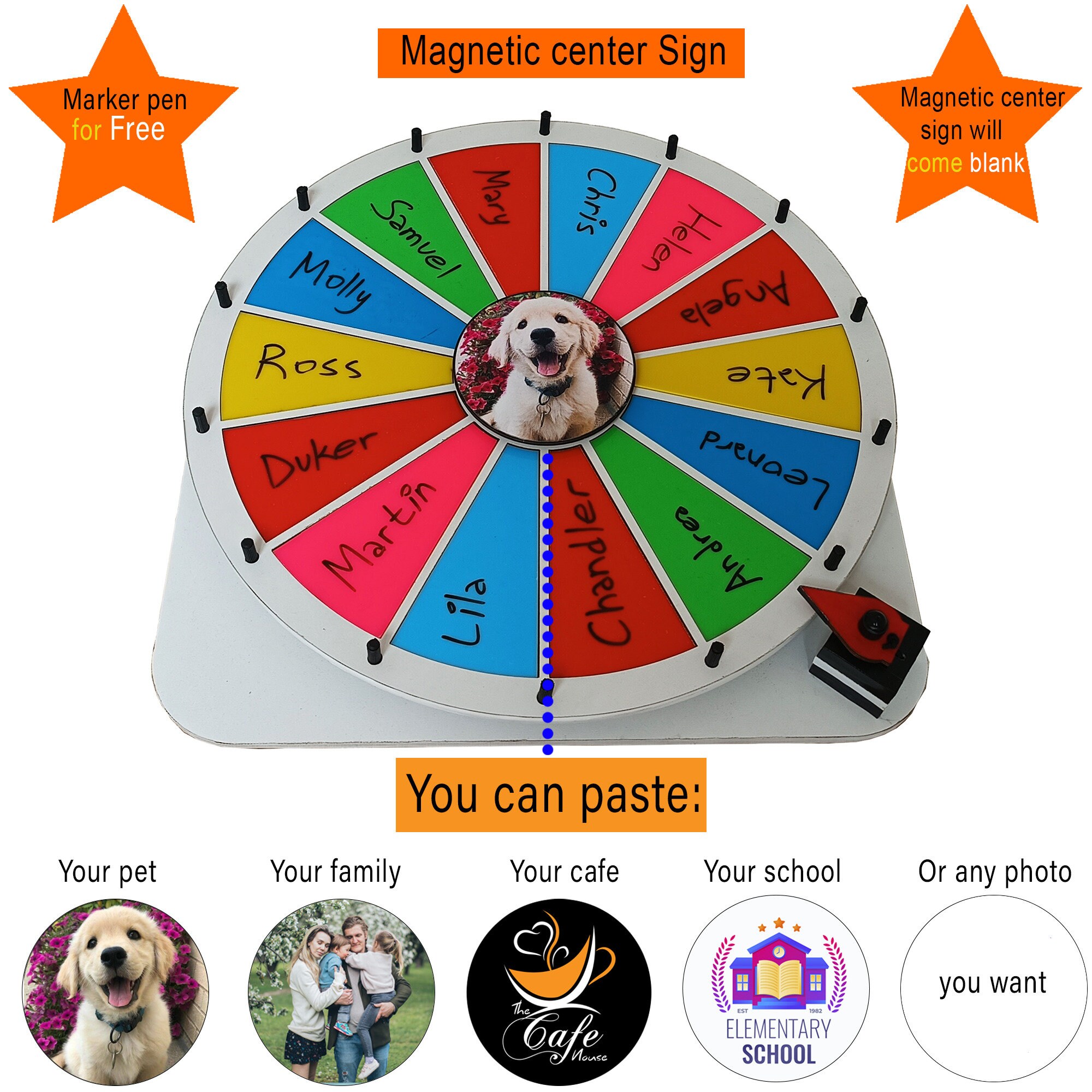 White 20 Prize Wheel Wooden Spin the Wheel Game Large Prize Wheel ...