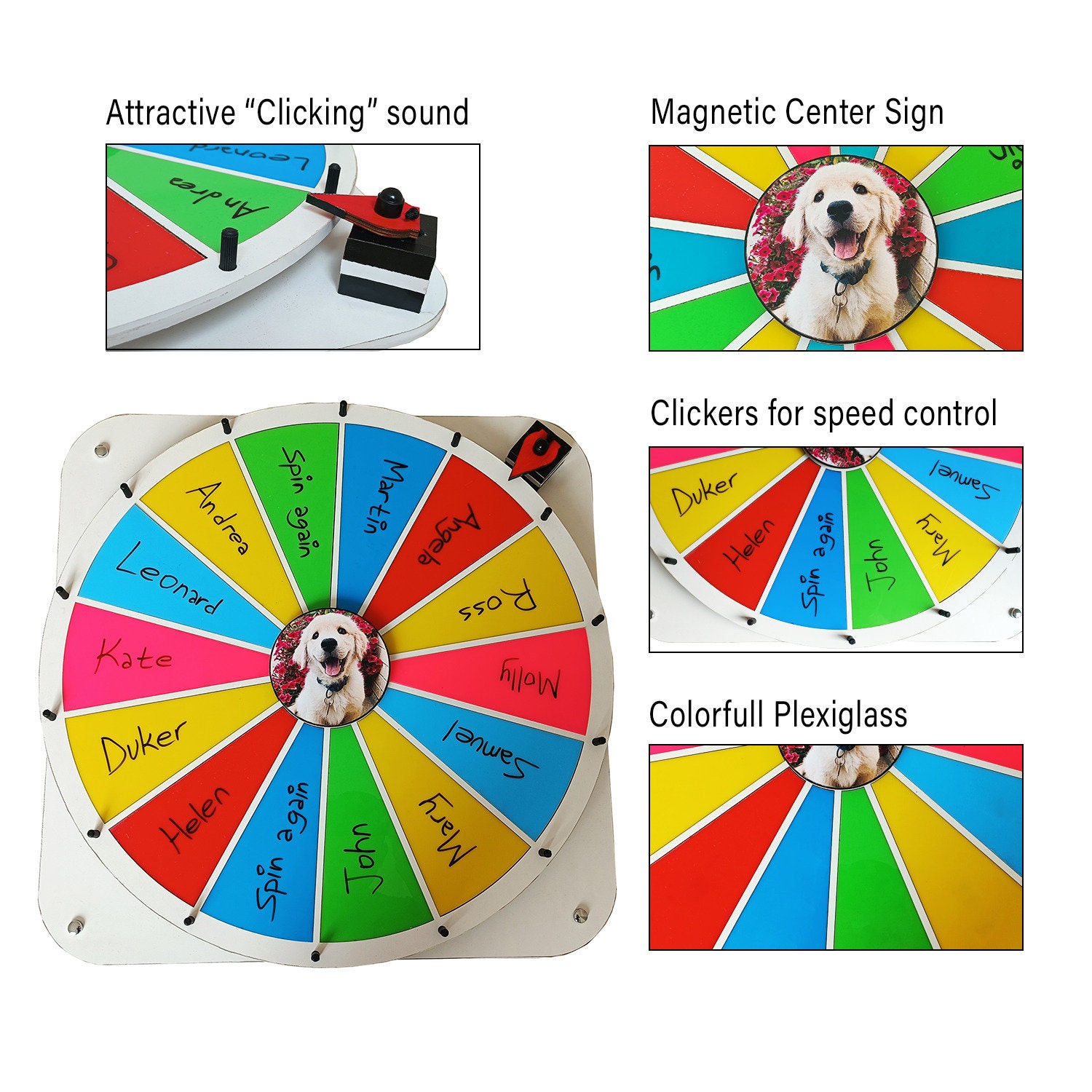 White 24 Wall Prize Wheel Wall Mount Large Prize Wheel Spin the Wheel ...