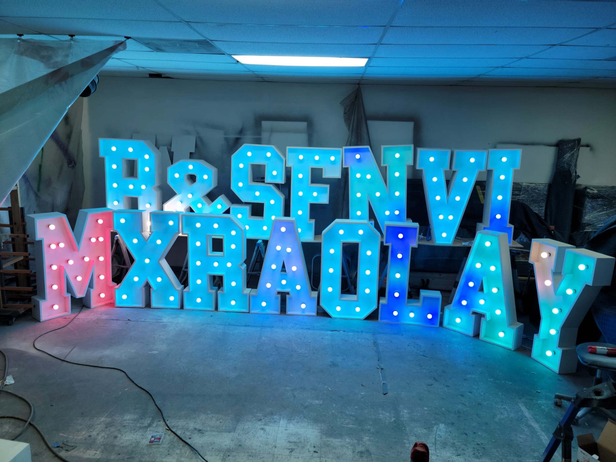 Marquee Letters 2, 3, and 4 Feet Tall With Color Changing LED Lights ...