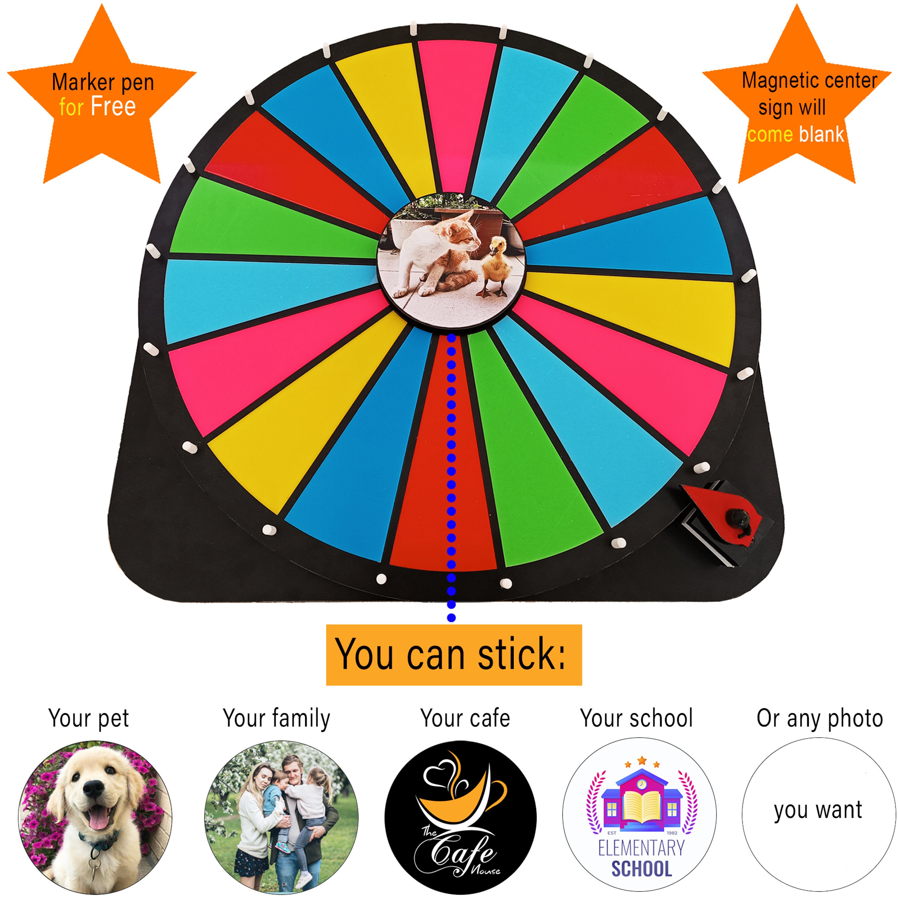 Black 24 Prize Wheel Wooden Spin the Wheel Game Large Prize Wheel ...