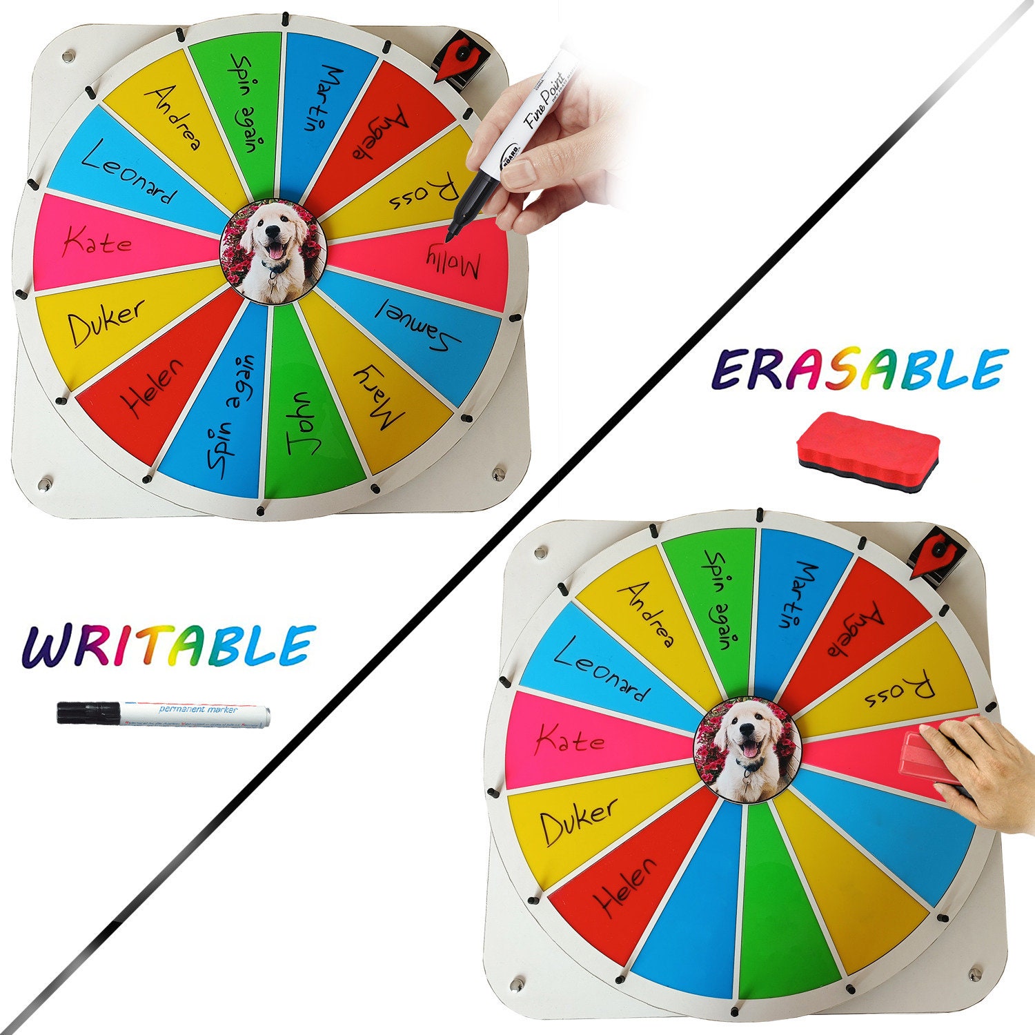 White 24 Wall Prize Wheel Wall Mount Large Prize Wheel Spin the Wheel ...