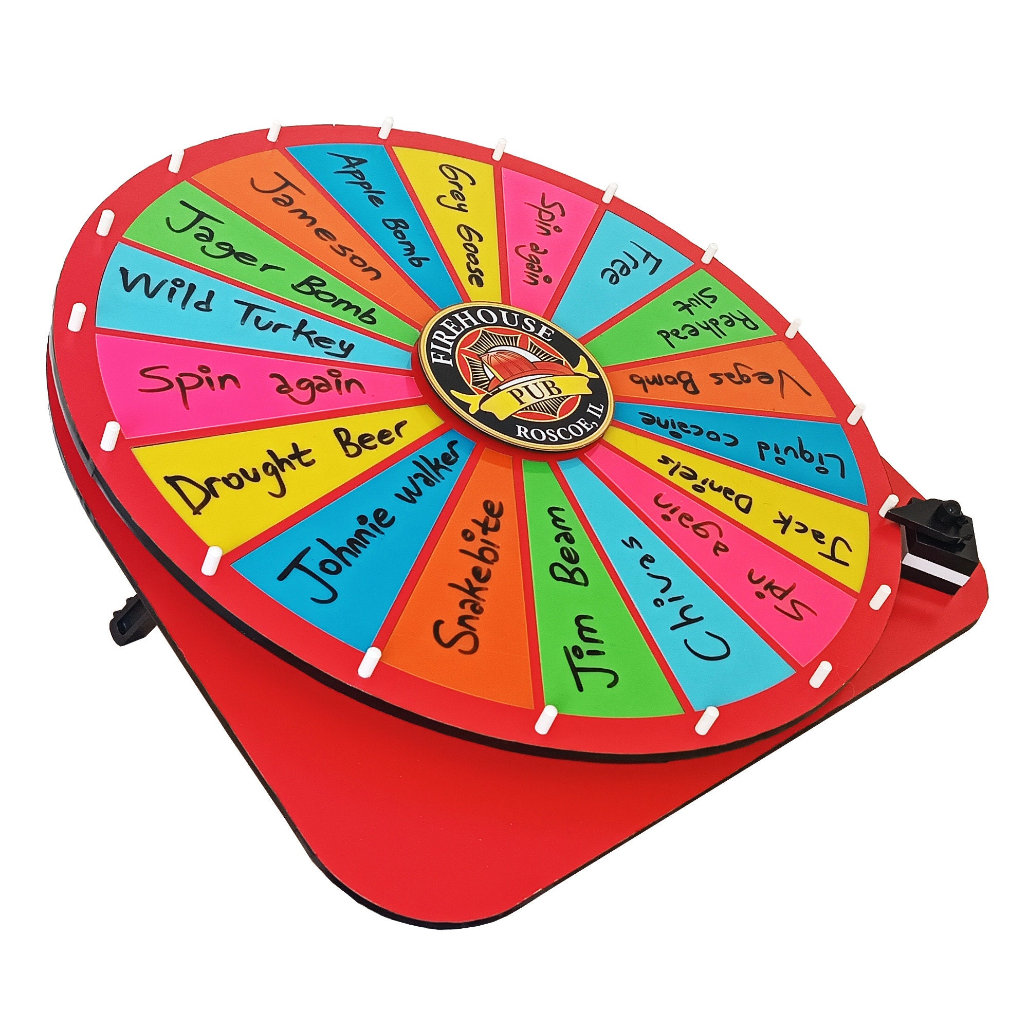 Red 24 Prize Wheel Wooden Spin the Wheel Game Large Prize Wheel ...