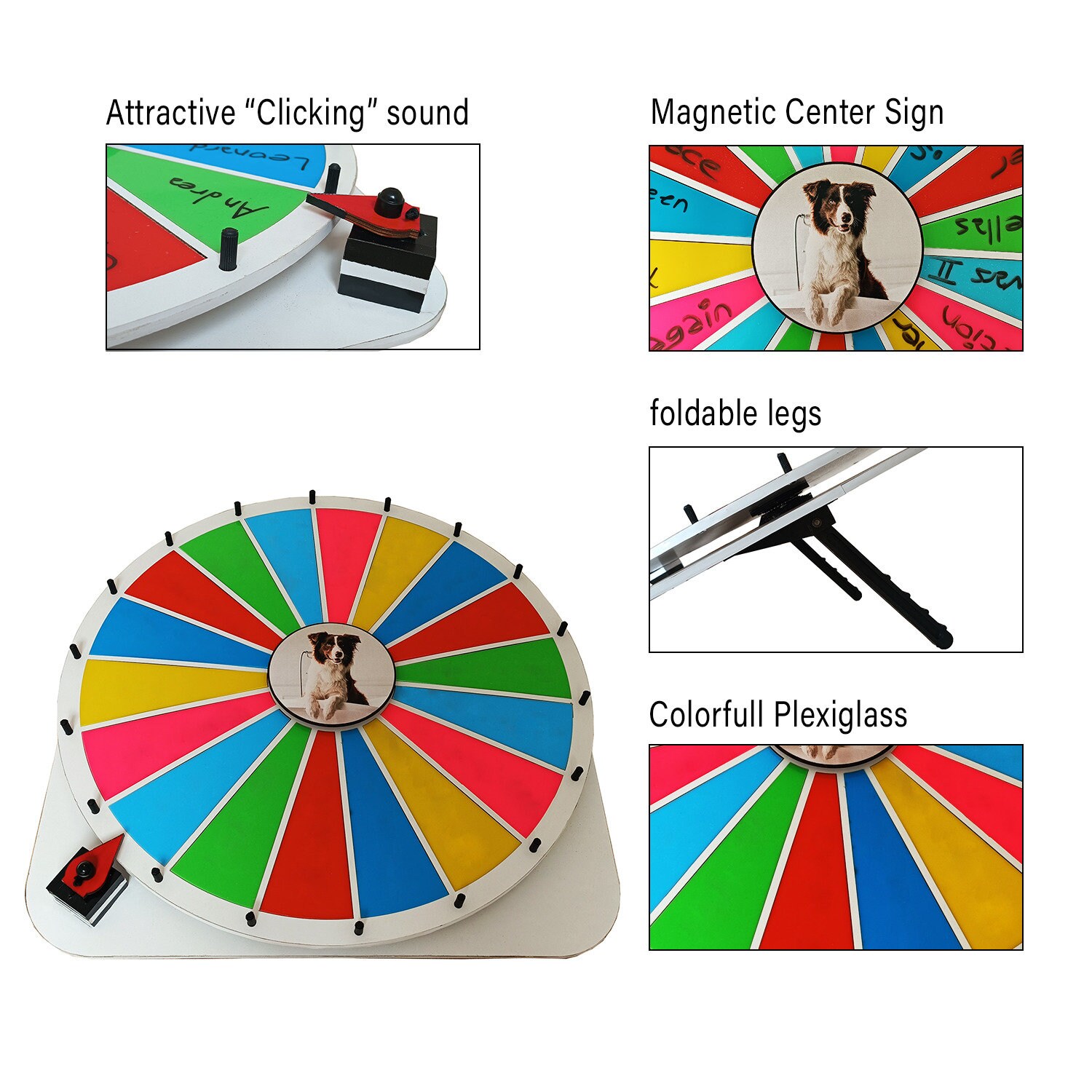 White 24 Prize Wheel Wooden Spin the Wheel Game Large Prize Wheel ...