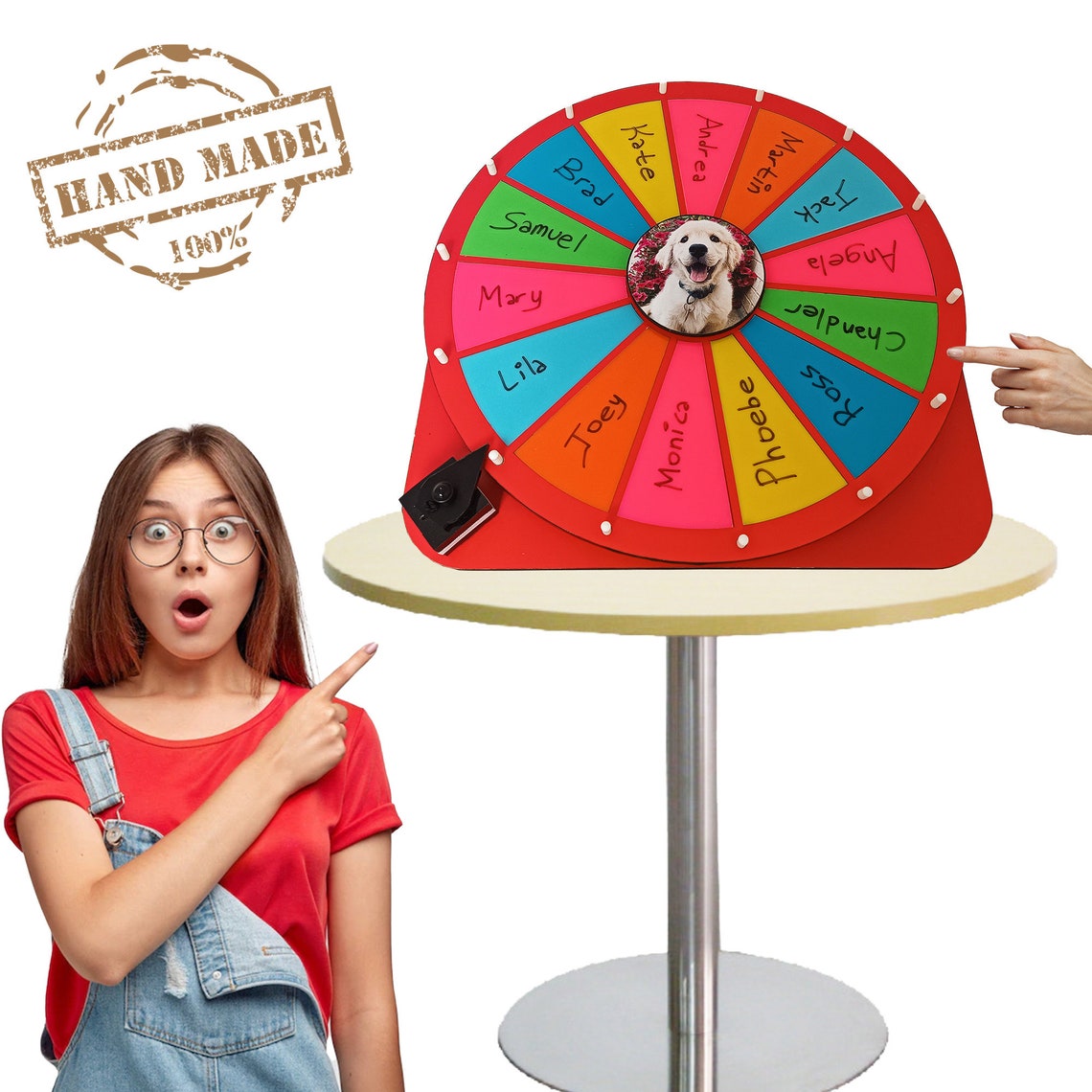 Red 20 Prize Wheel Wooden Spin the Wheel Game Large Prize Wheel ...