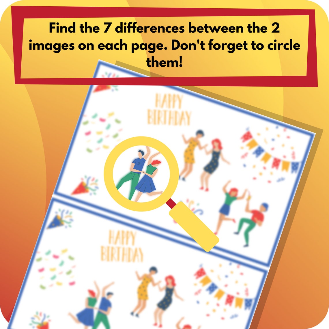 Bundle of 4 Spot The Difference for Birthday Parties for | Etsy