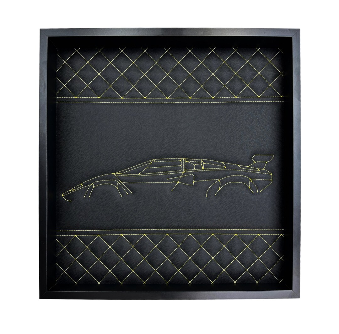 Inspired by Lamborghini Countach: Black Leather Wall Art & Yellow ...