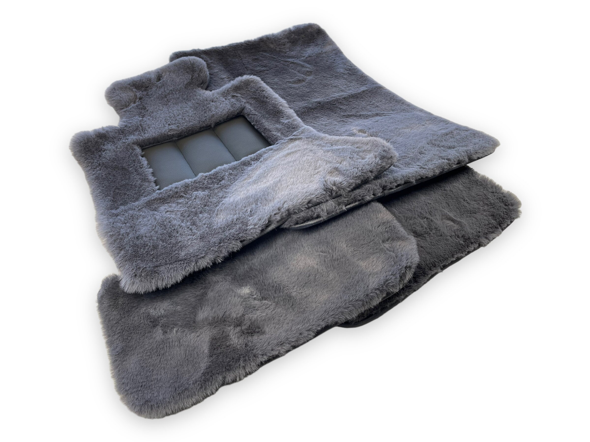 Dark Gray Sheepskin Floor Mats for Rolls Royce Black ER56 Design Luxury ...