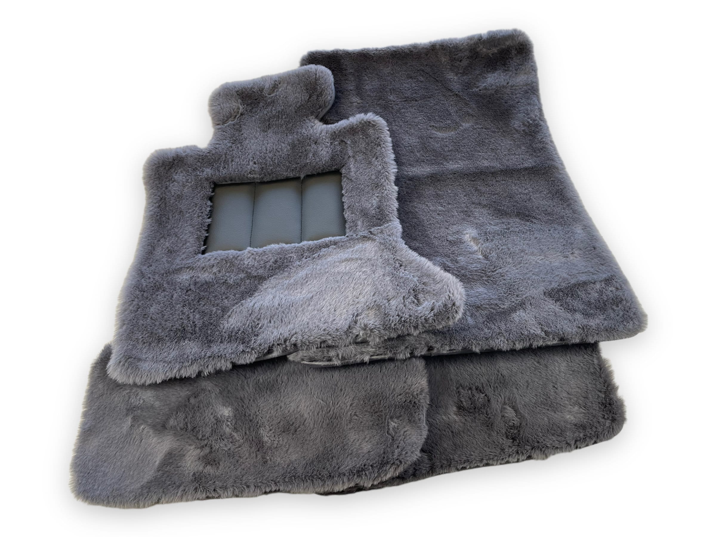 Dark Gray Sheepskin Floor Mats for Rolls Royce Black ER56 Design Luxury ...