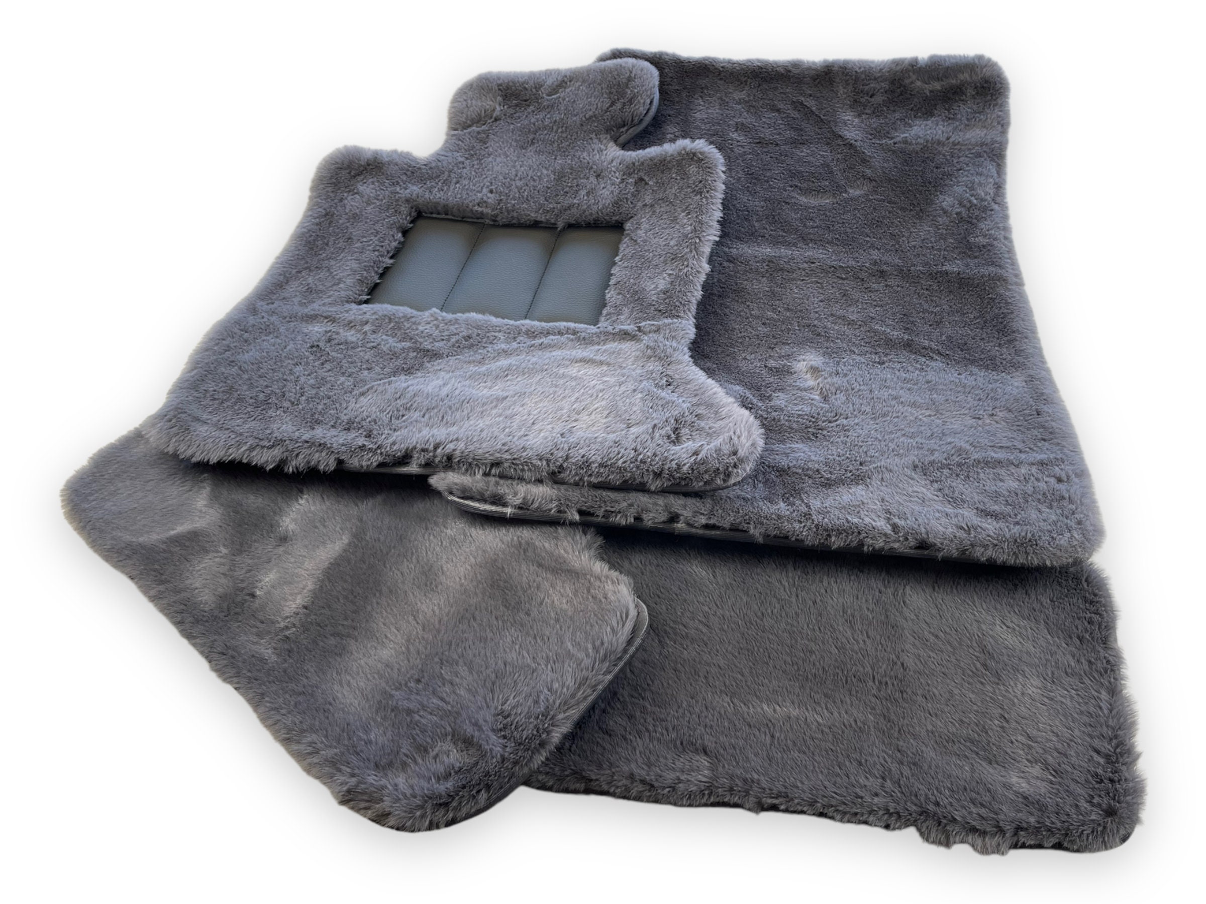 Dark Gray Sheepskin Floor Mats for Rolls Royce Black ER56 Design Luxury ...