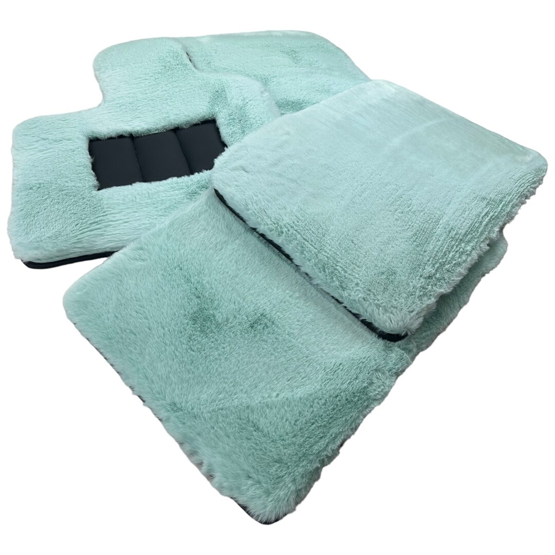 Tiffany Blue Sheepskin Floor Mats for Rolls Royce Black ER56 Design ...