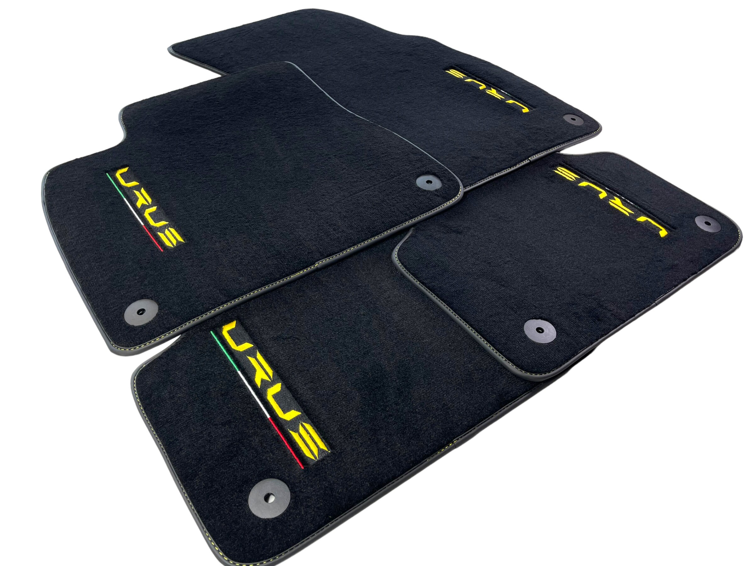 Floor Mats for Lamborghini Urus 2018-2022 Black Carpet Yellow Logo and ...