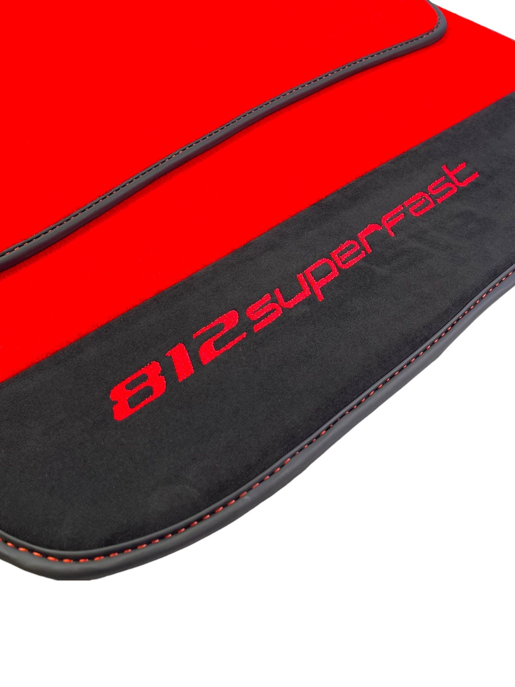 Red Floor Mats for Ferrari 812 Superfast 2018-2022 Alcantara Leather ...
