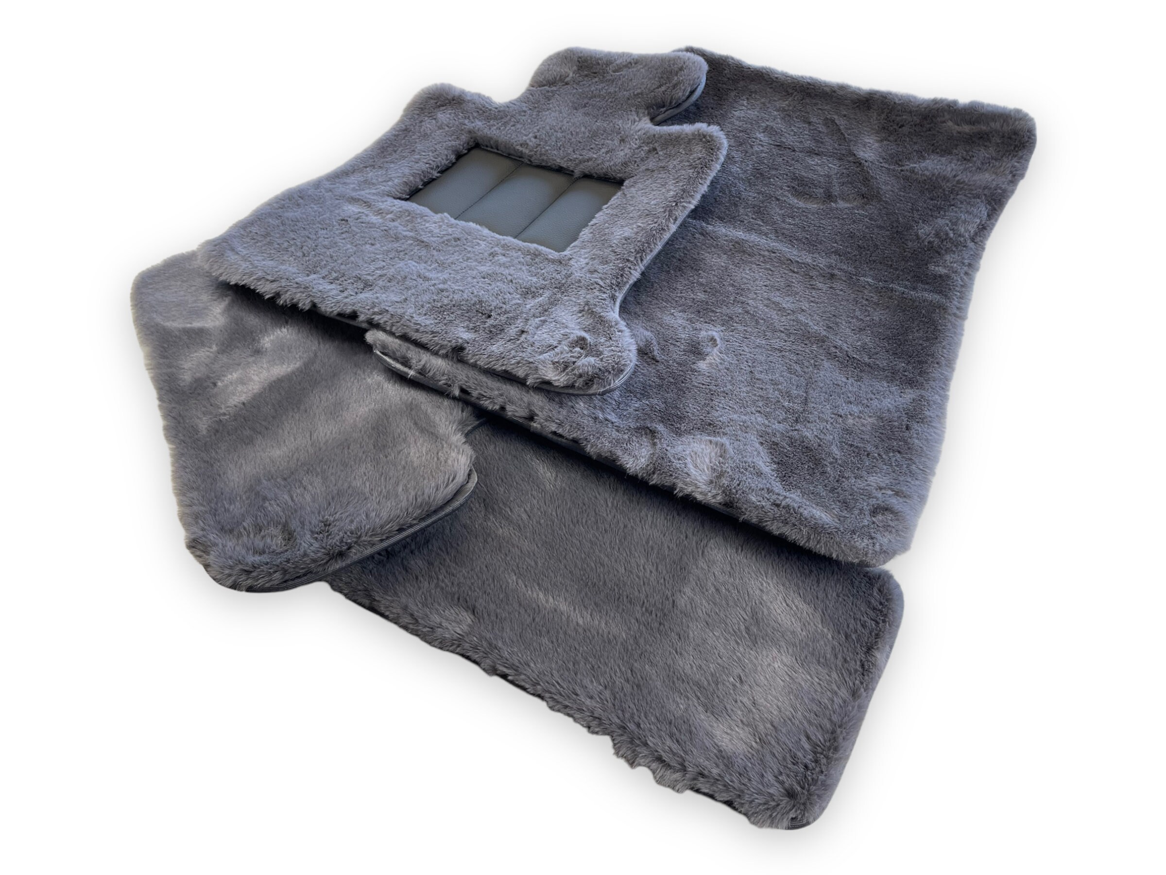 Dark Gray Sheepskin Floor Mats for Rolls Royce Black ER56 Design Luxury ...