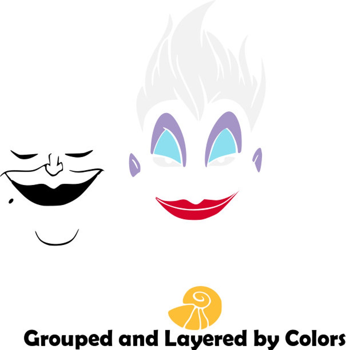 Disney Ursula Face Digital Download All Cutting Machines | Etsy