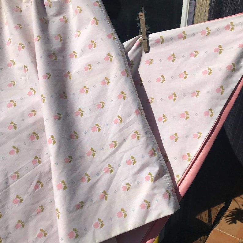 Vintage Drapery Pink Curtain Panel Soft Drapery Window Custom Curtain ...