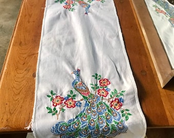 Peacock Table Runner - Etsy