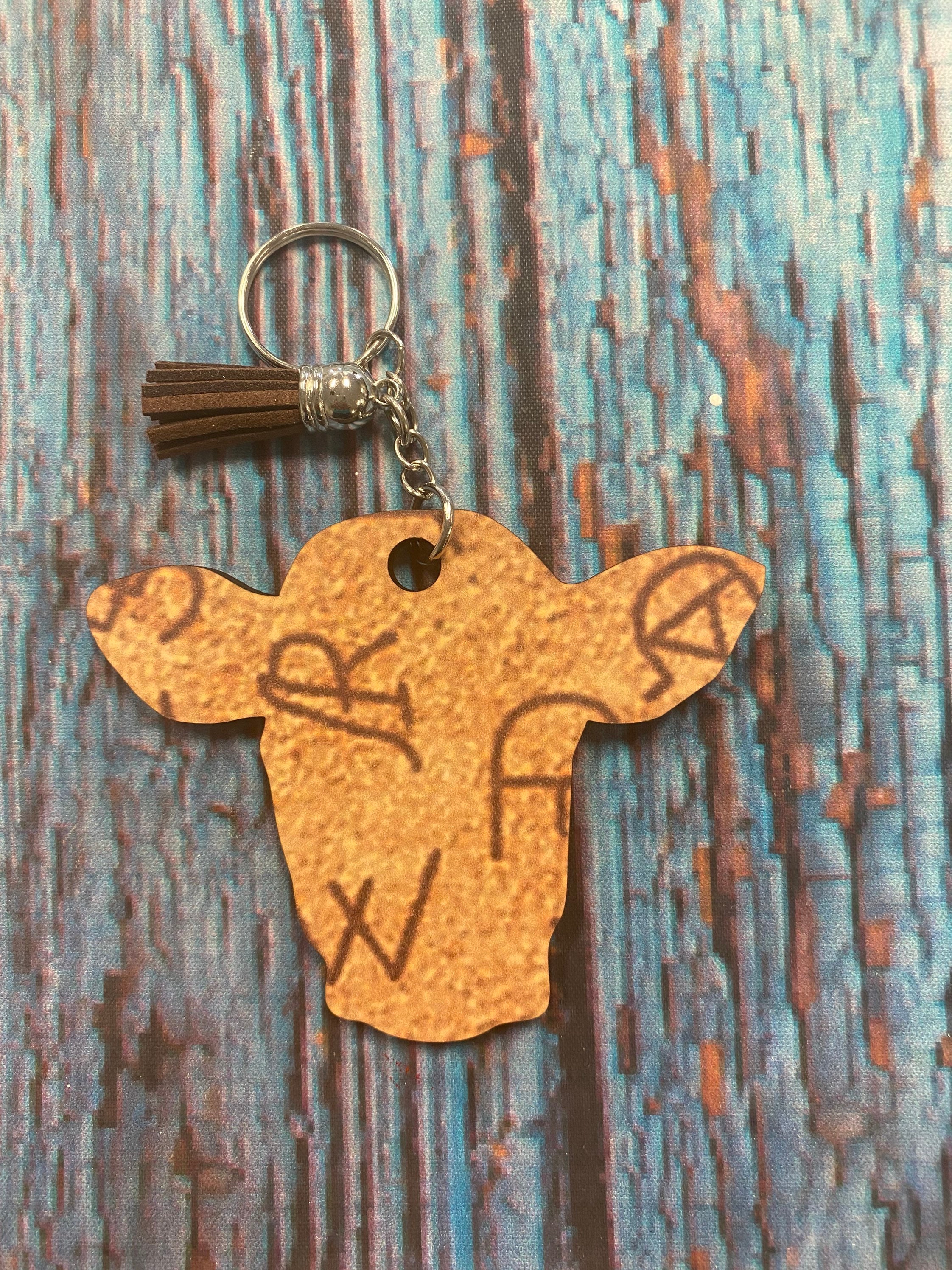 Heifer keychain/ cattle keychain/ wooden keychain / best friend gift ...
