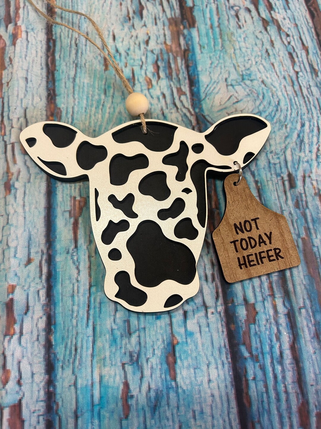 Cow Head Car Charm Ornament / Farmhouse Ornament / Western Ornament ...