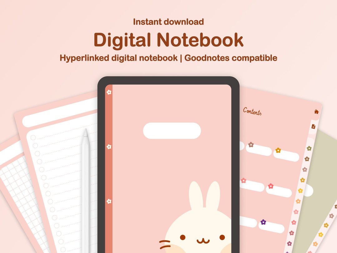 Cute Kawaii Digital Planner | Hyperlinked Goodnotes5 Notebook ...