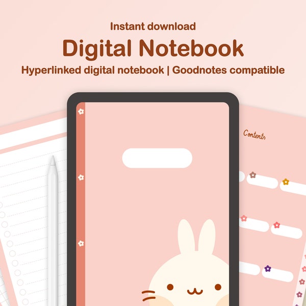 Japanese Style Bunny Notebook - Etsy