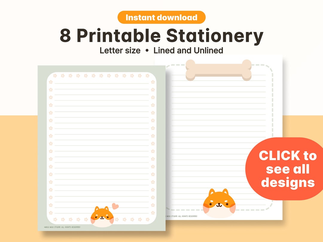 Cute Printable Stationery Writing Paper Penpal Adorable Japanese Kawaii ...