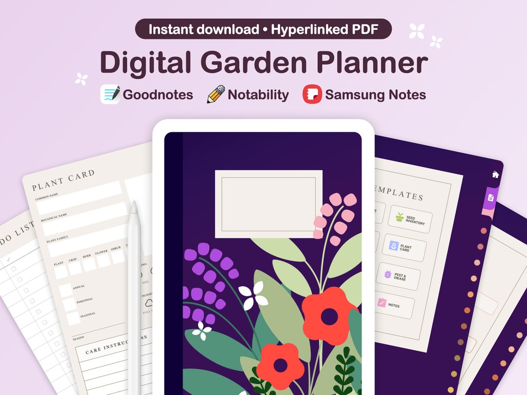 Digital Garden Planner, Gardening Journal, Garden Yard Planning ...