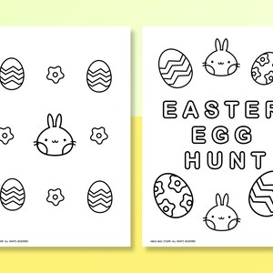 Easter Bunny Colouring Pages Printable 10 Sheet Kawaii Cute Bunny for ...