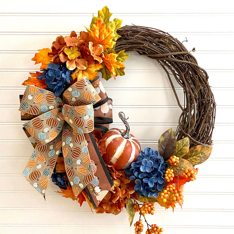 Faux Pumpkin Wreath - Etsy