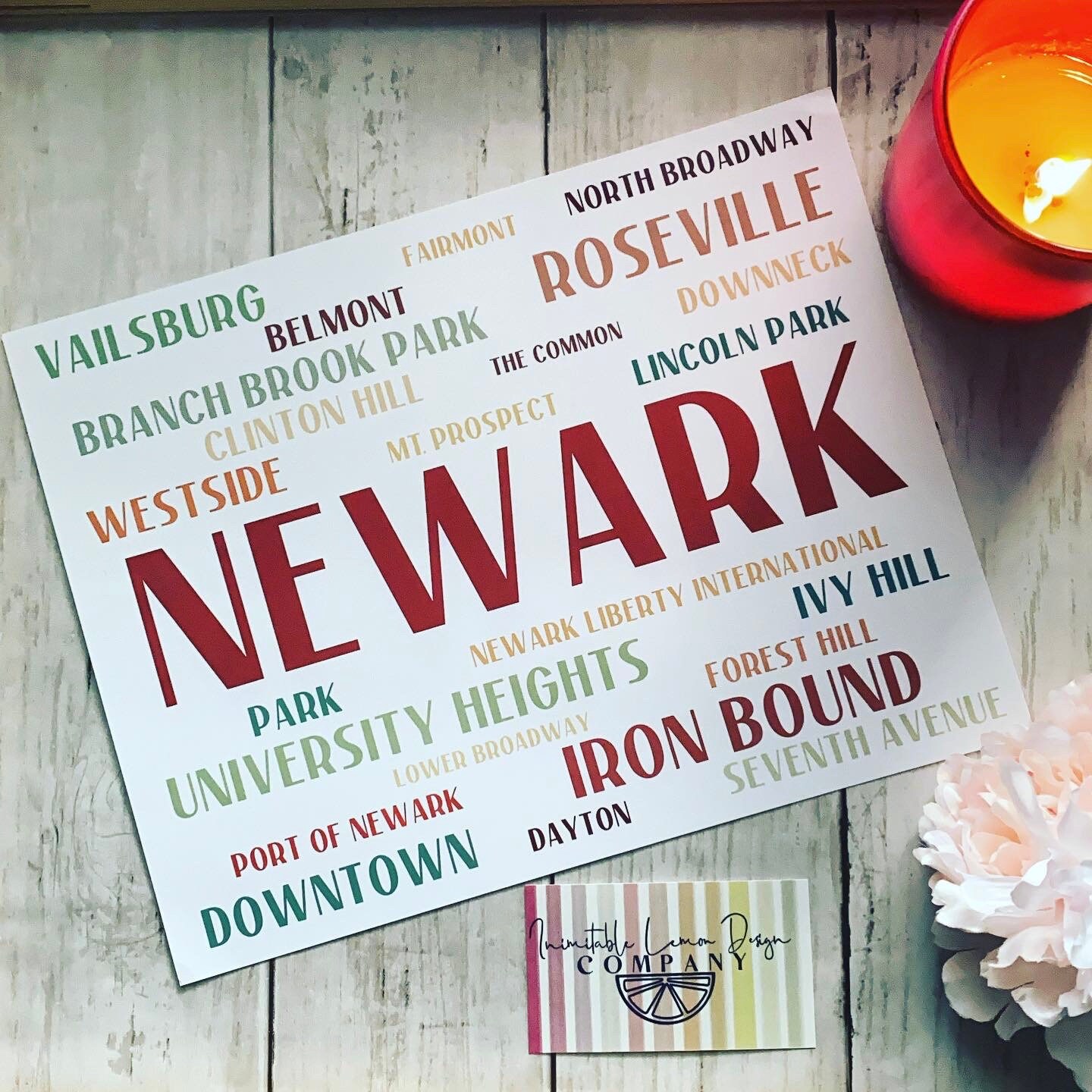 Newark Neighborhoods Print, Art Print, Wall Decor, Digital Print, Wall ...