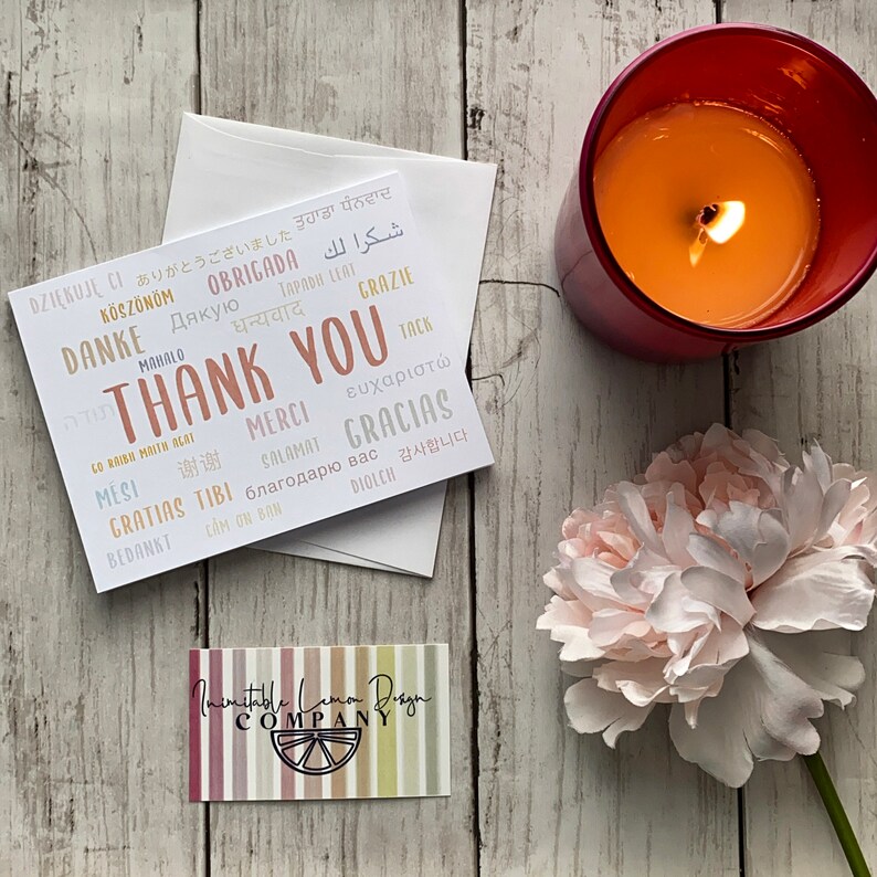 Multilingual Thank You Greeting Cards for Special Occasions, Holidays ...