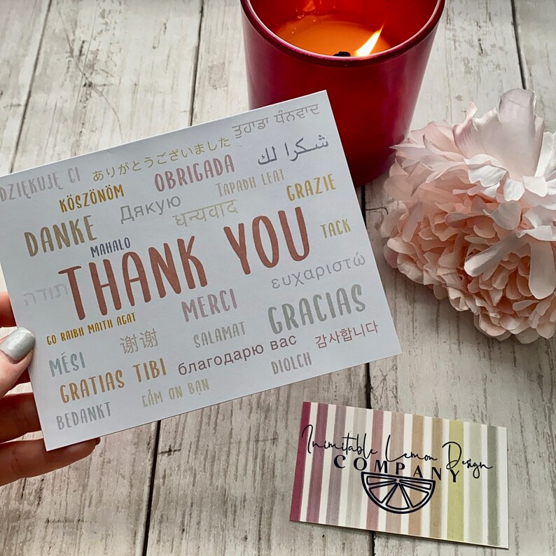 Multilingual Thank You Greeting Cards for Special Occasions, Holidays ...