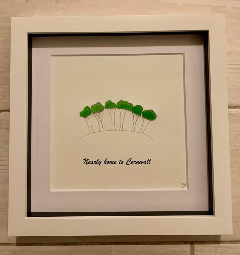 Cornish Sea Glass. Nearly Home to Cornwall Tree Picture. Frame - Etsy UK