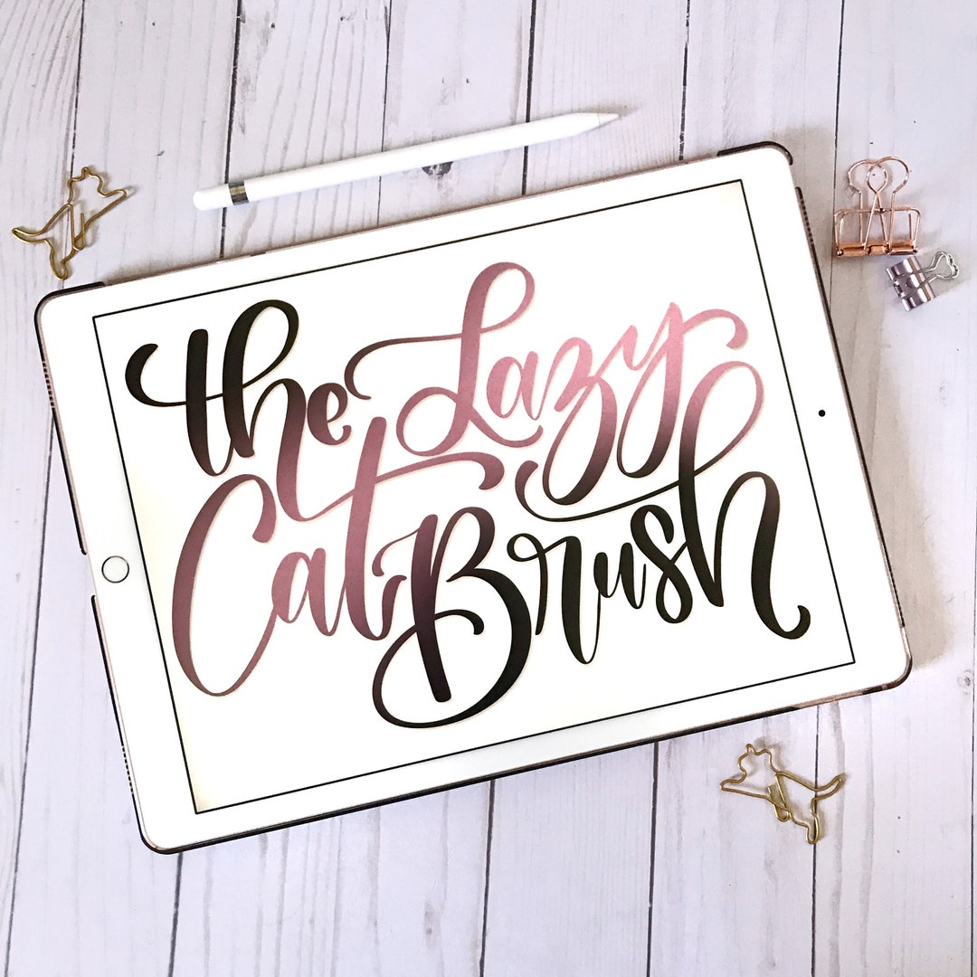 The Lazy Cat Brush Procreate Calligraphy Brush by the Lazy Cat - Etsy