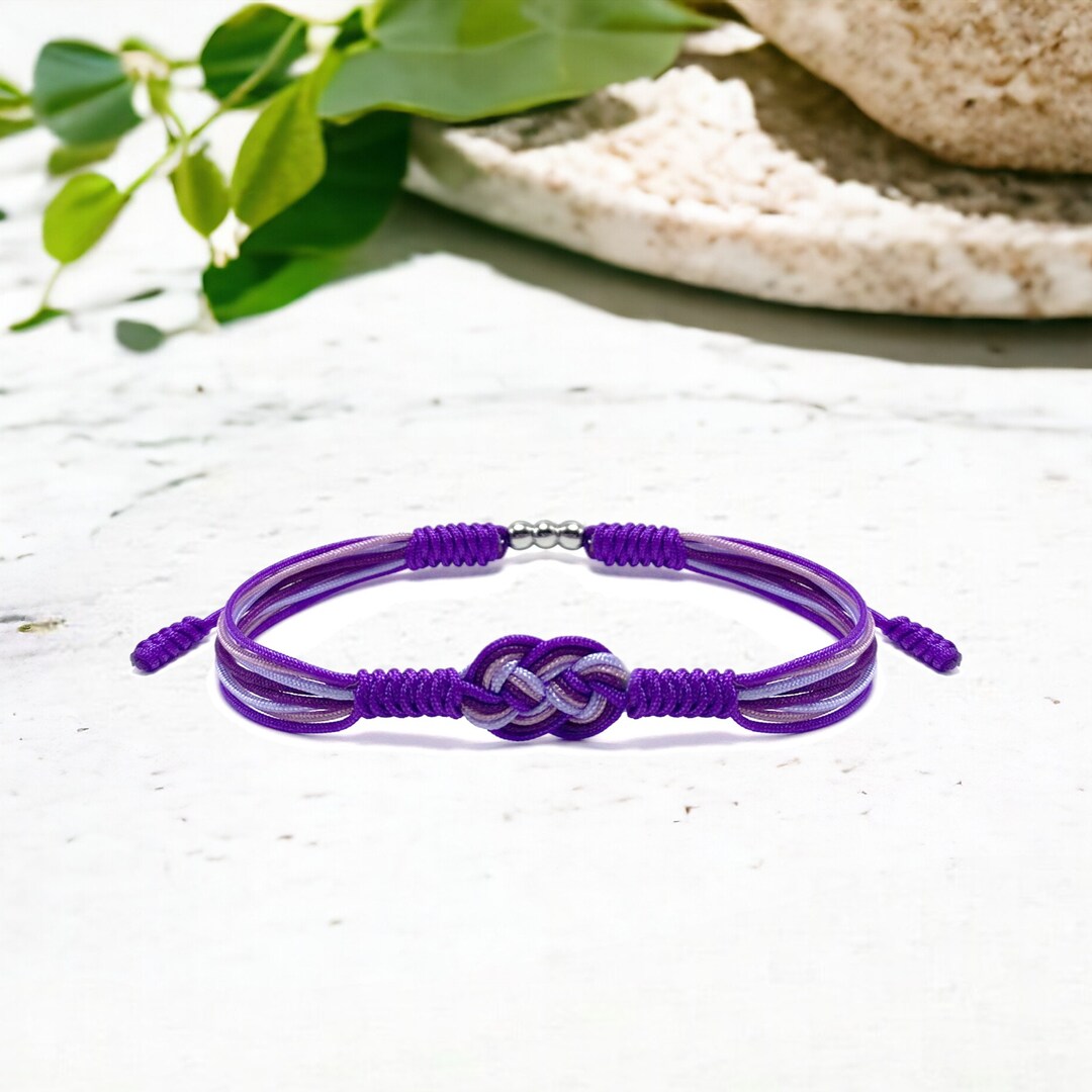 Purple Multiple Color Infinity String Bracelet, Forever Lucky and Safe ...