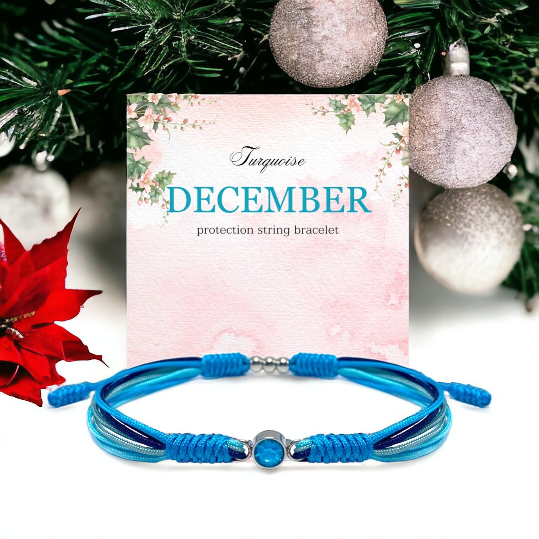 December Birth Month Stone Bracelet, Turquoise Stone, Luck and ...